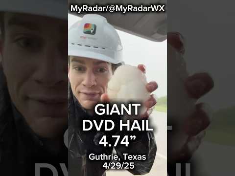 GIANT DVD sized hail in Texas