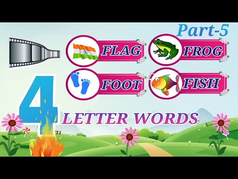 4 Letter words For Kids || Words Spelling Learning || Starting Letter F with pictures