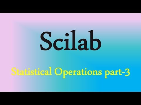 Scilab Tutorial 26: Statistical Operations in Scilab Part-3( Range,Variance,SD)