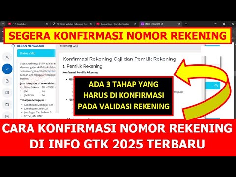 CARA KONFIRMASI NOMOR REKENING DI INFO GTK 2025 TERBARU YANG BENAR - VALIDASI DATA REKENING GURU