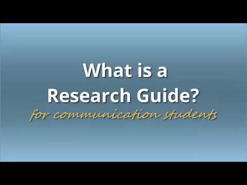 What is a Research Guide: For Communication Students