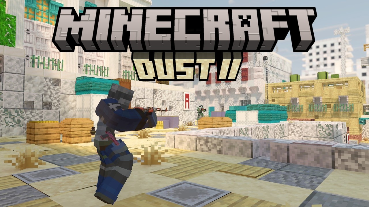 CS2's Dust II in Minecraft Style (Playable in CS2!)
