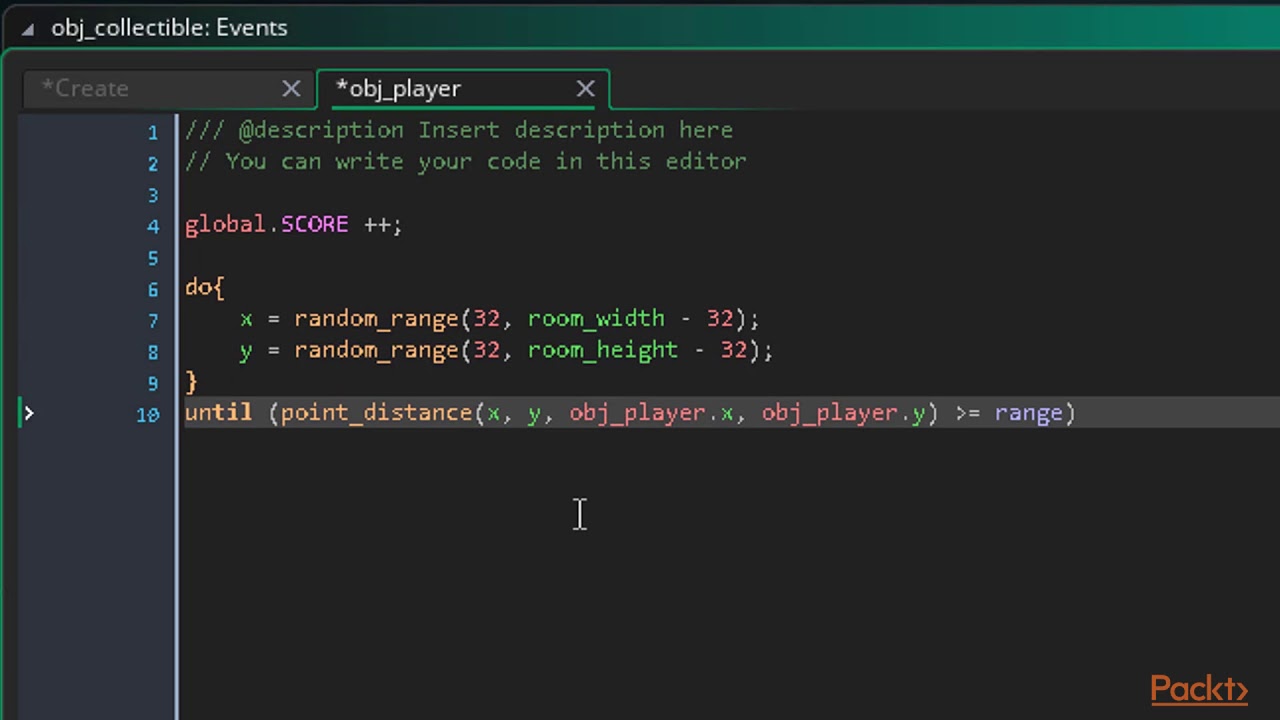 Programming in GameMaker Studio 2 : Creating Collectables | packtpub.com