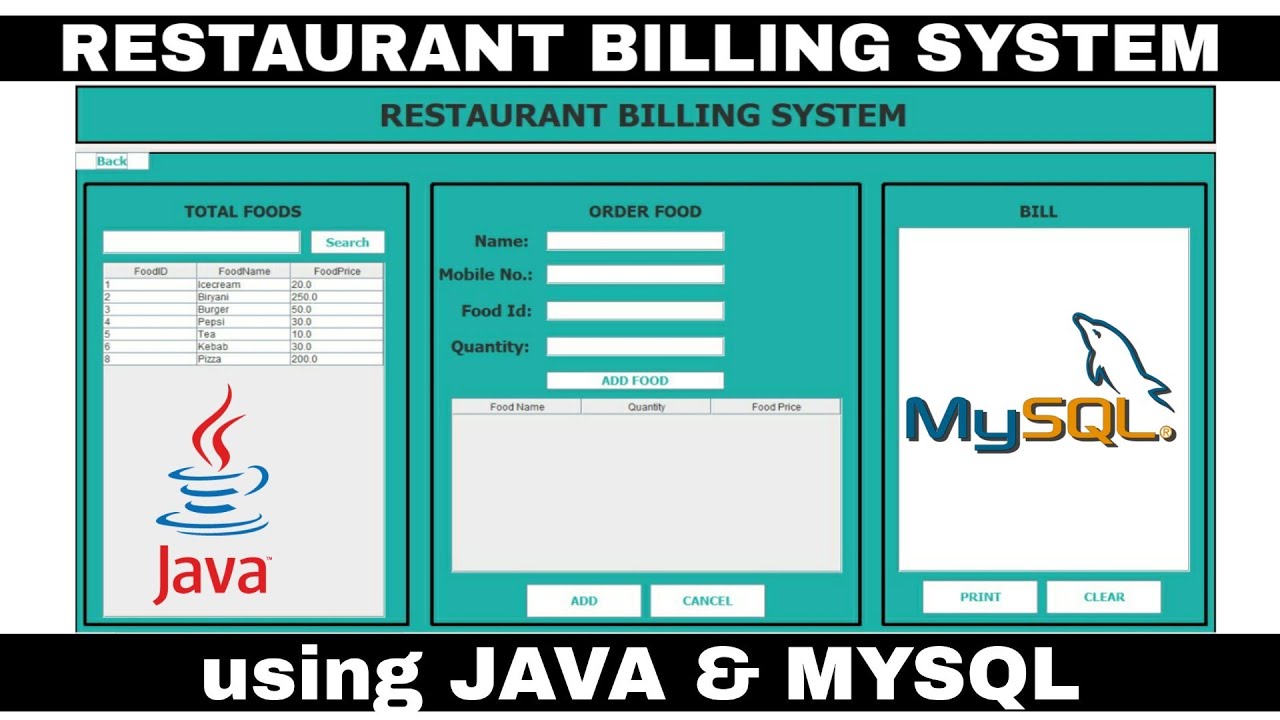 Restaurant Billing System in Java | Java Swing | MySQL | Billing Management System | Java Project