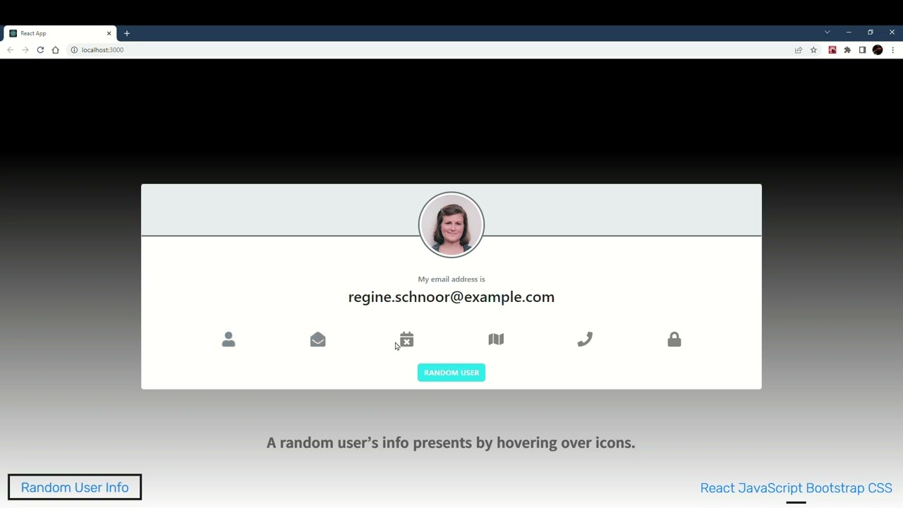 Random User Info React JS App