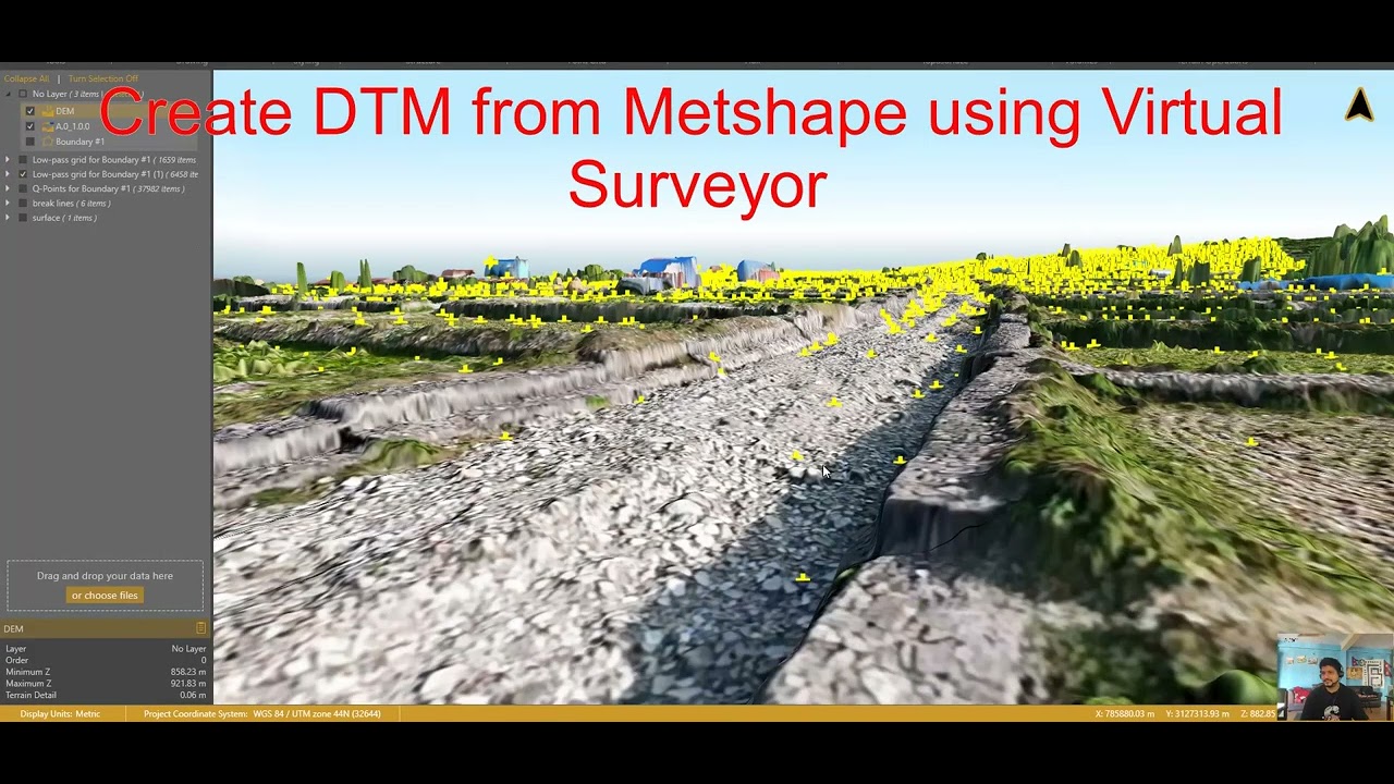 Create DTM in Agisoft Metashape using Virtual Surveyor