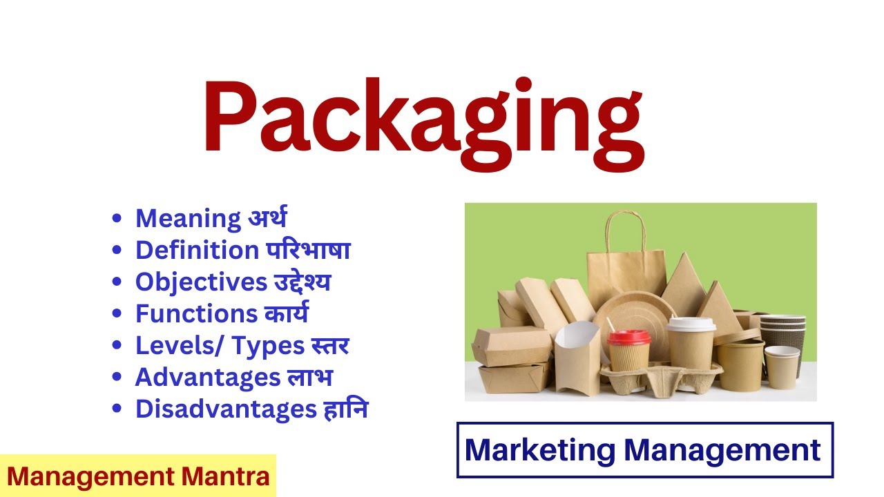 Packaging in marketing - meaning, importance, types, levels, functions, objectives