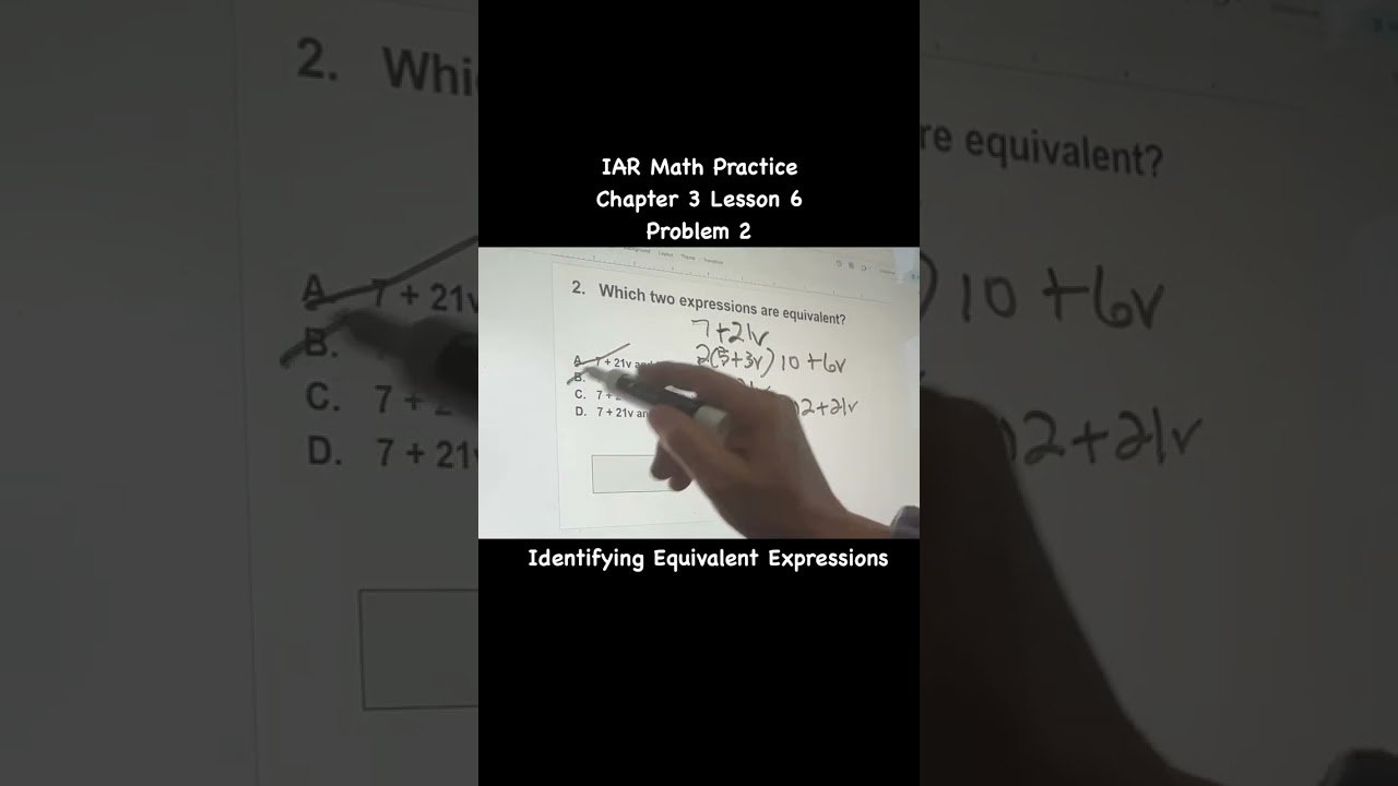 Identifying Equivalent Expressions Problem 2 #mathtutor #mathteacher #trending #expressions