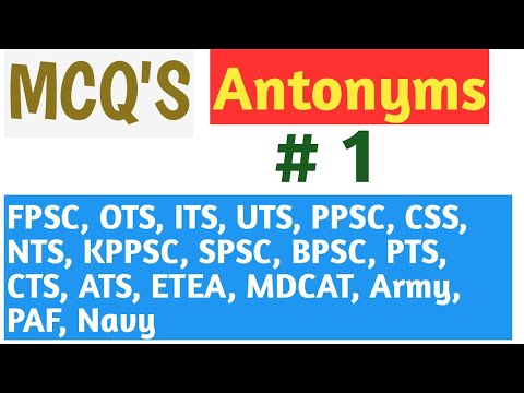 Most Repeated Antonyms 30 Words | Synonyms and Antonyms MCQS | NTS PTS OTS CTS Part 1