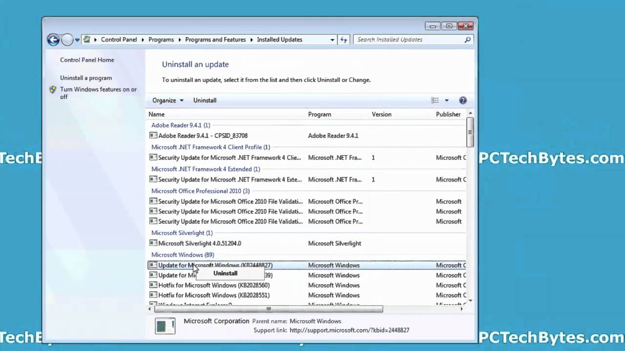 How To Uninstall Windows Updates