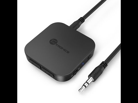 TaoTronics 2-In-1 Wireless 3.5mm Audio Adapter (aptX Low Latency, Pair 2 At Once, For Home / Car Sou