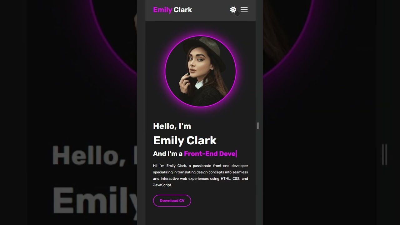 Responsive Personal Portfolio Website With Dark Light Mode