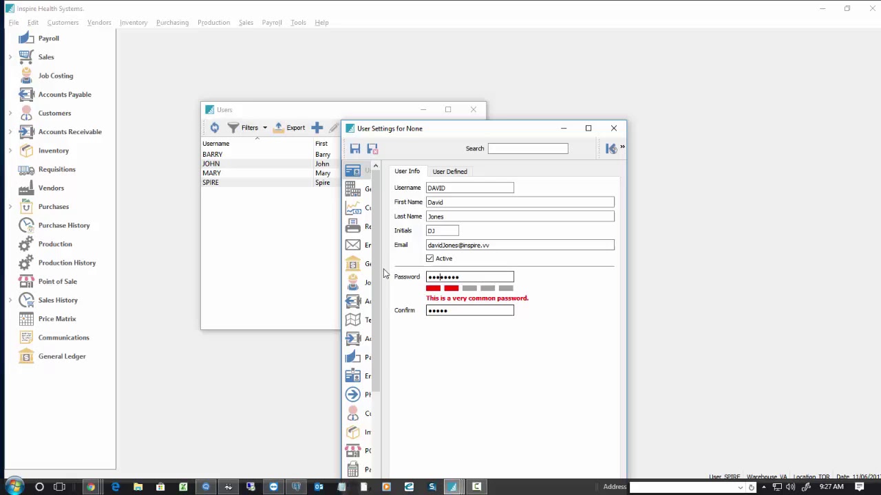 User Control Settings in Spire