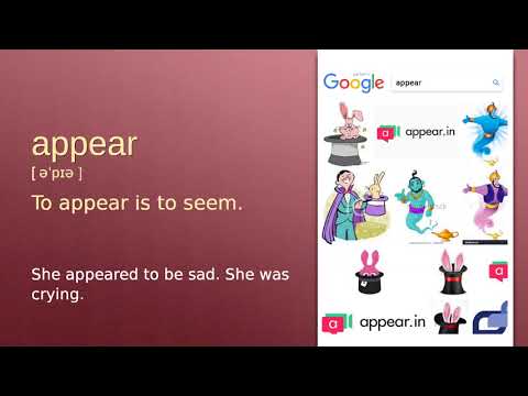 Appear : B1 level english vocabulary lesson, www.LipLix.com