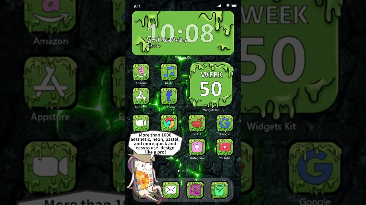 iOS 15 Home Screen idea Aesthetic themes Neon, Red, Minamal, purple, pink and more. Widgets Kit app