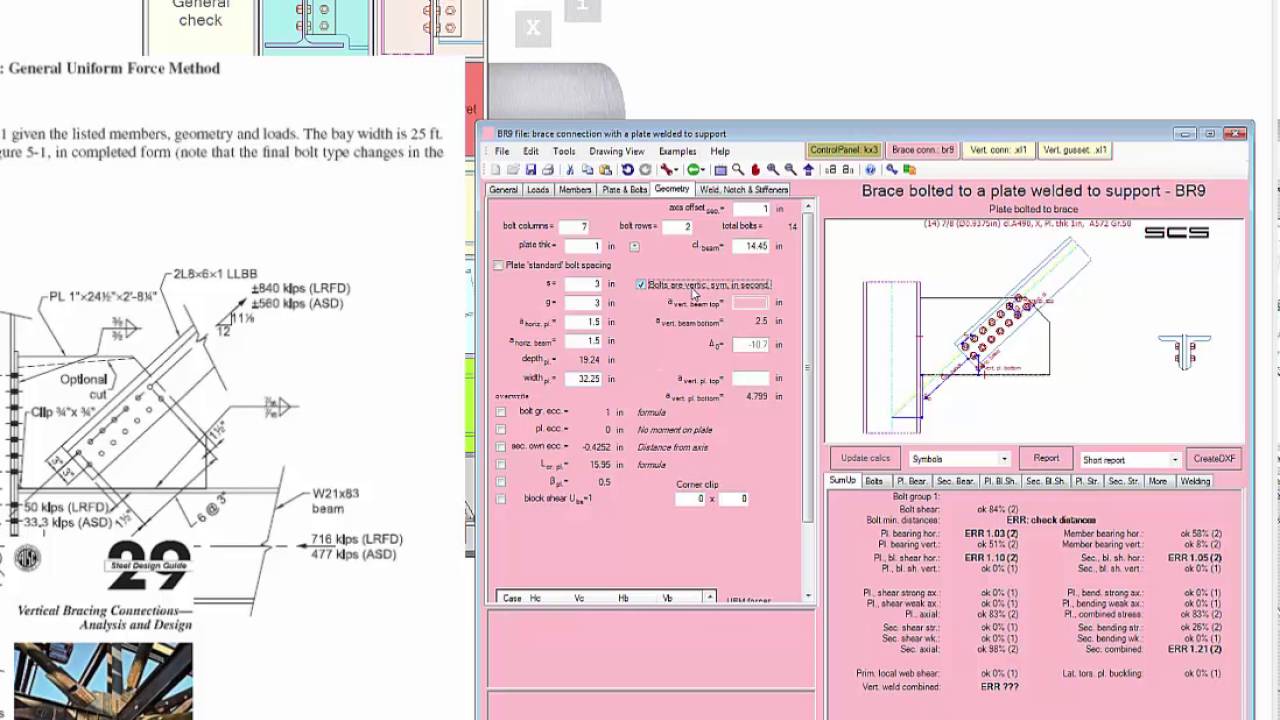 Vertical brace as in AISC Design Guide 29