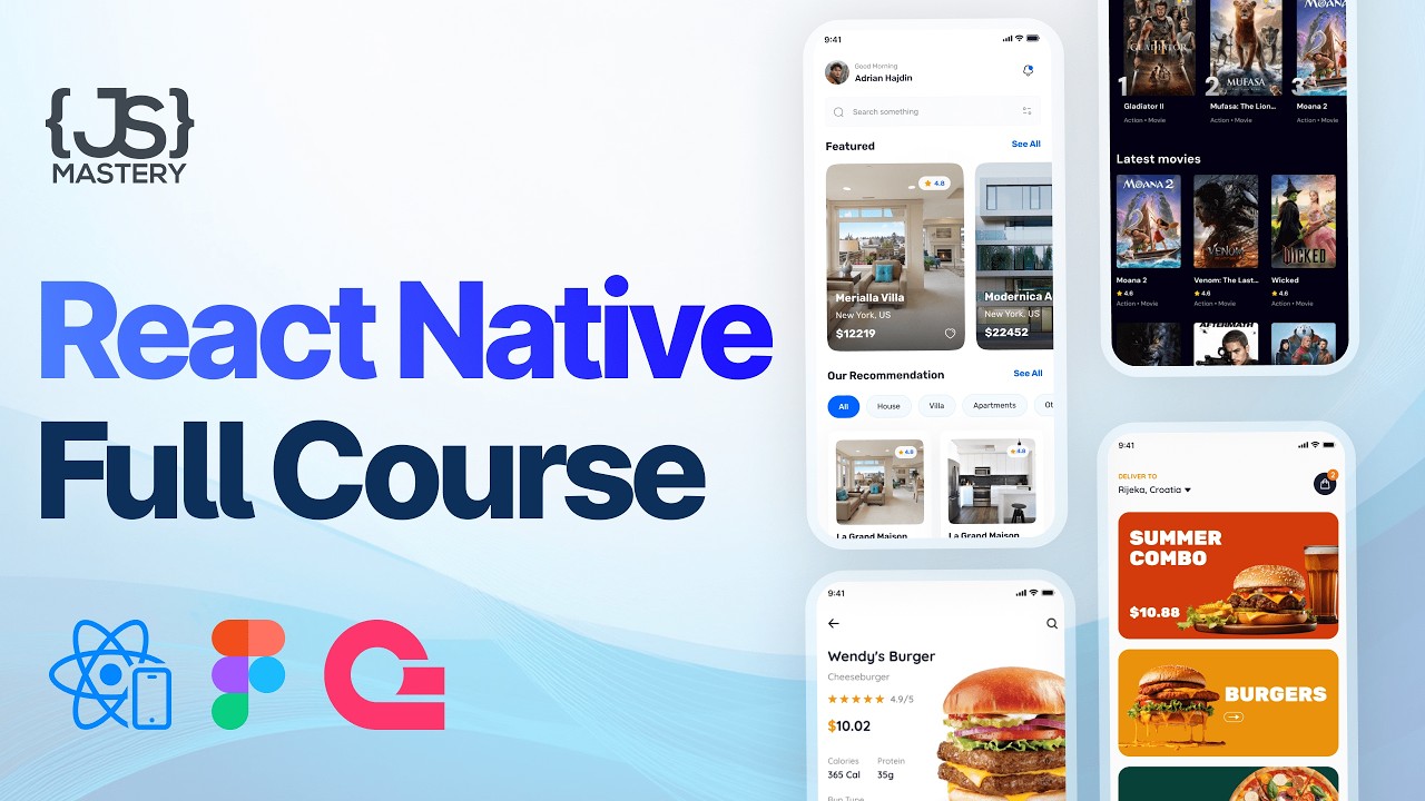 Build and Deploy 3 Full-Stack React Native Apps That'll Get You Hired | Full 10-Hour Course