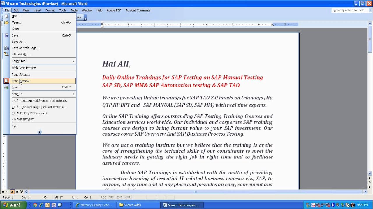 SAP TAO, SAP TAO online Trainings,SAP ERP Testing, HP ALM,SAP Testing