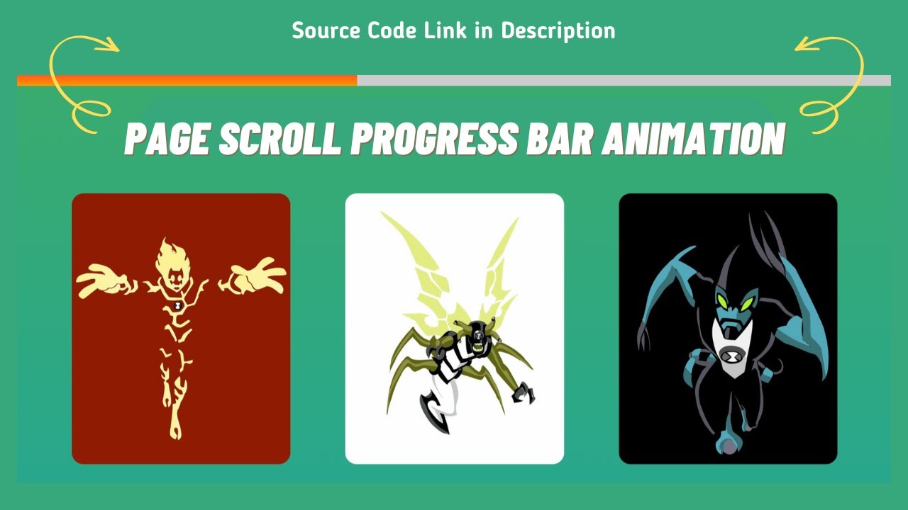 Animated Page Scroll Progress Bar Using HTML CSS and JavaScript