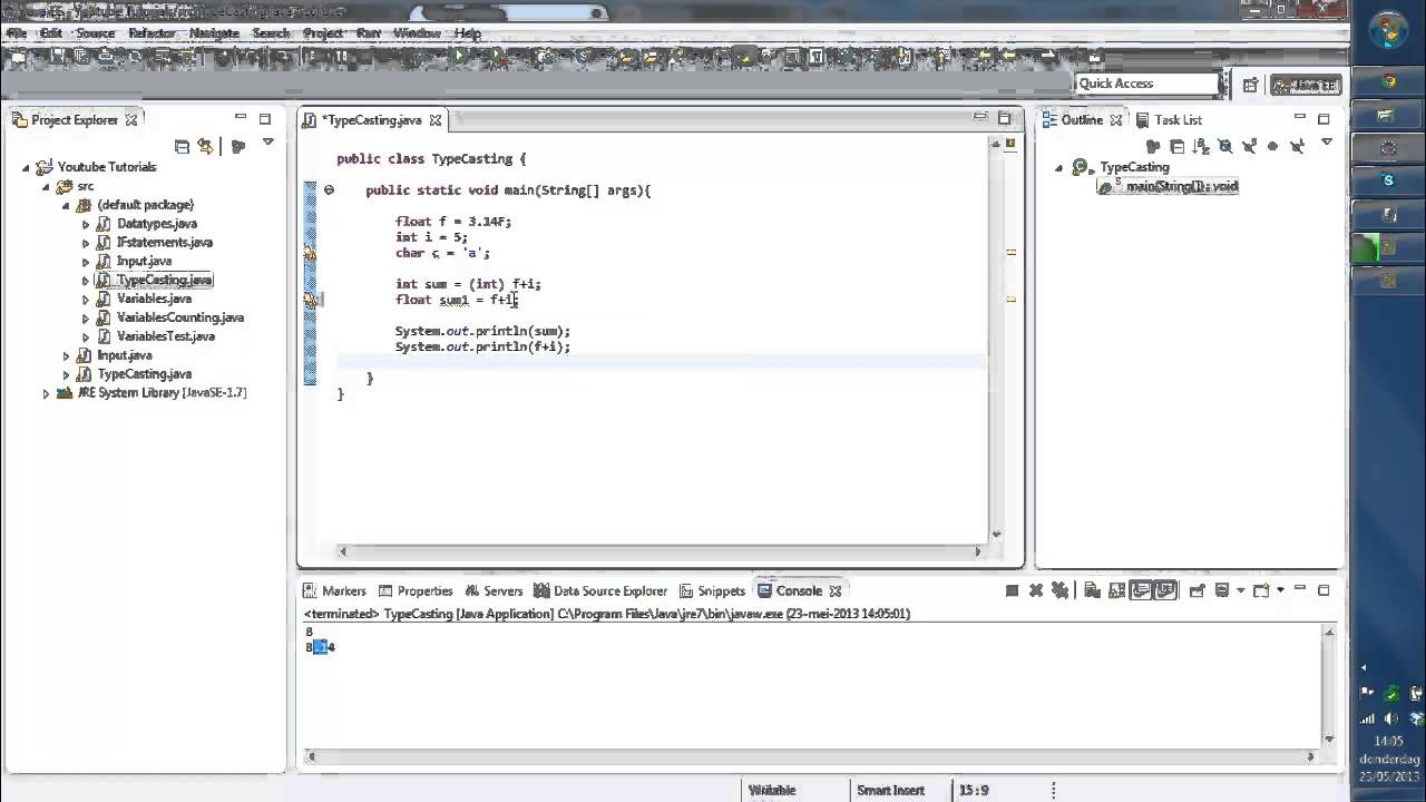 Java Programming tutorial 8 - Type Casting