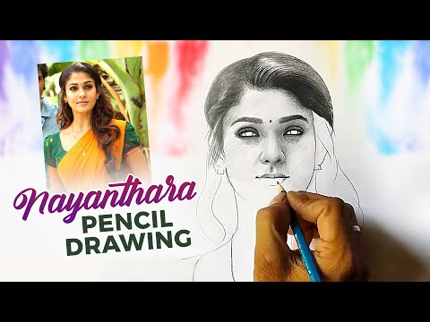 Nayanthara Pencil Portrait Drawing Video | Live Art Chennai