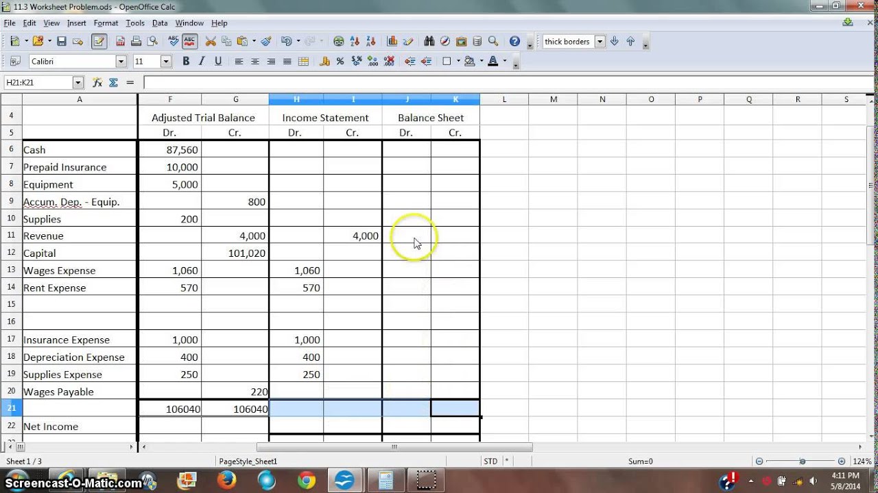 Worksheet 3 - Income Statement and Balance Sheet Columns