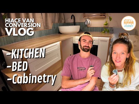 Van Conversion VLOG - Building the Bed, Kitchen & Storage in Mel's Hiace Campervan