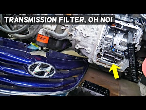 HYUNDAI AUTOMATIC TRANSMISSION FILTER REPLACEMENT LOCATION SONATA ELANTRA SANTA FE TUCSON VELOSTER