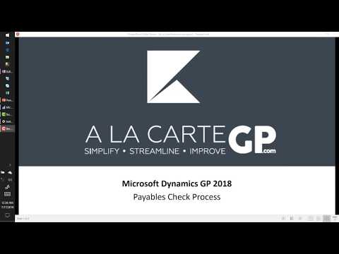 Microsoft Dynamics GP 2018 - Payables Payment Process