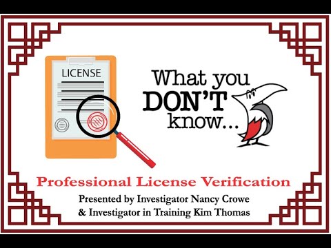 Breaking Down Professional License Verification