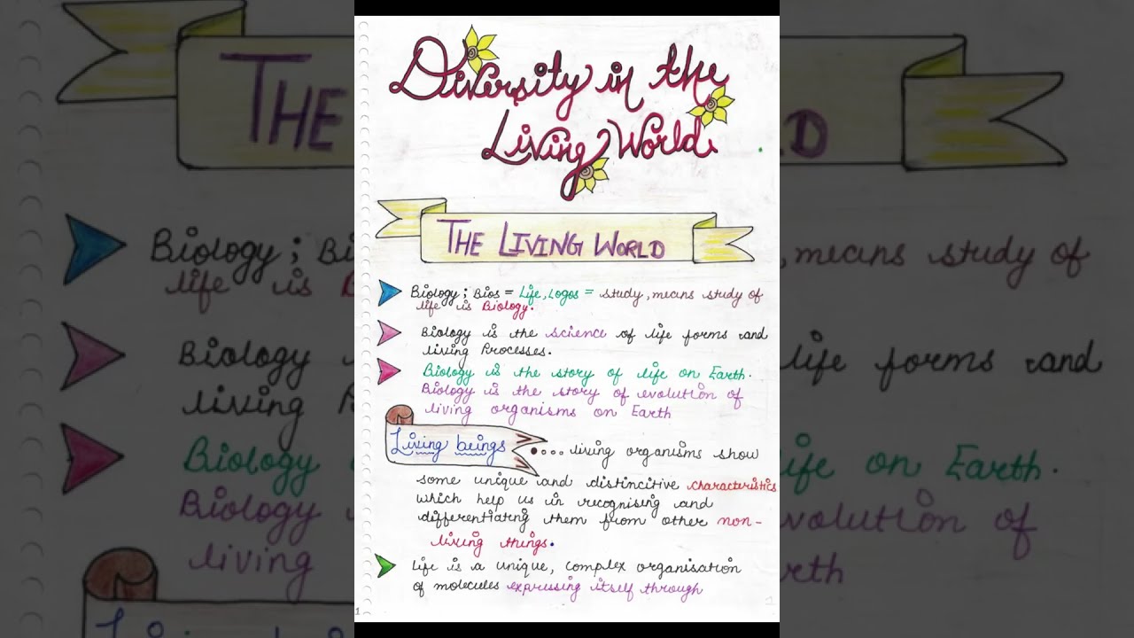 Diversity In The Living World Handwritten Notes 📚 #shorts | #handwritten #aesthetic #notes