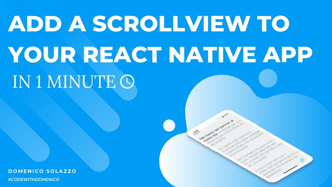 HOW TO ADD A SCROLLVIEW USING REACT NATIVE IN 1 MINUTE