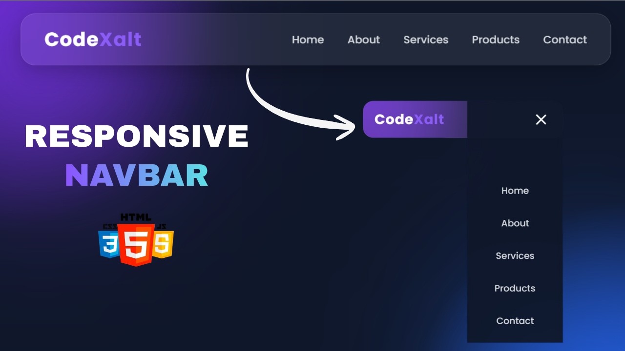 Modern Responsive Navbar Design | HTML CSS JavaScript