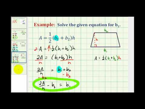 Examples 2: Solving a Formula for a Variable | Math Help from ...