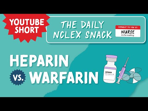 Heparin VS. Warfarin #shorts #nursingschool #nursing #pharmacology