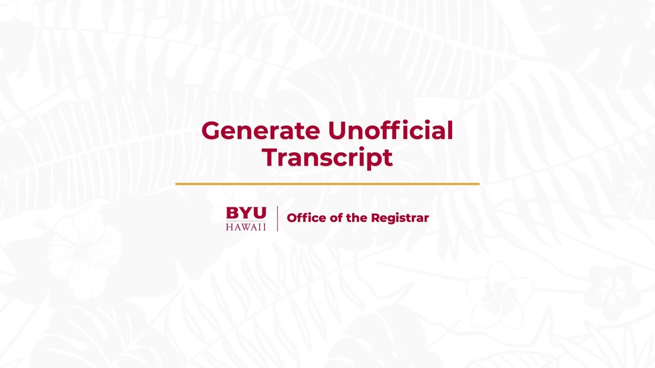 Generating Unofficial Transcript