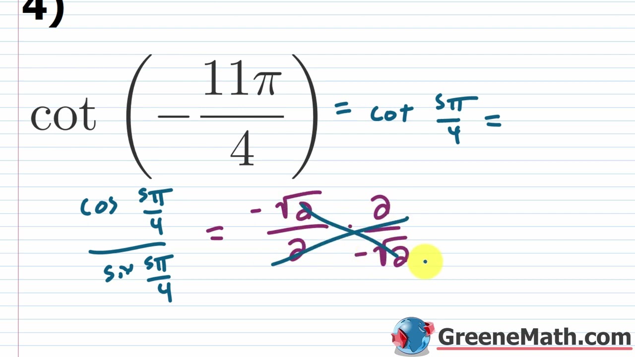 The Unit Circle and Circular Functions Practice Test Full Solutions