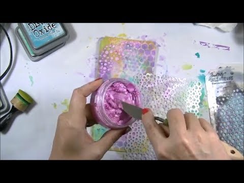 Art Journal Smooshing Technique With 5 Different Products! Mixed Media