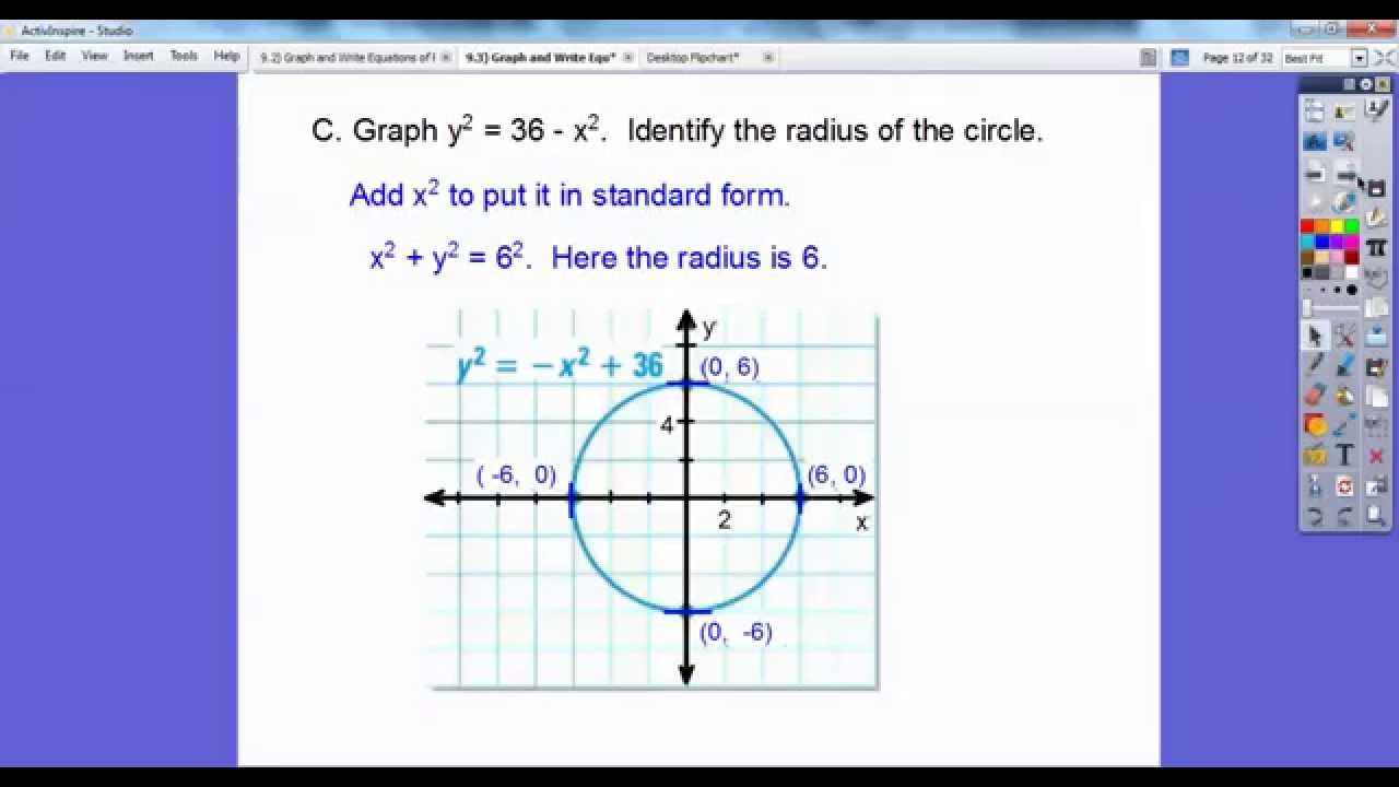 Circles in Algebra 2 - Section 9.3