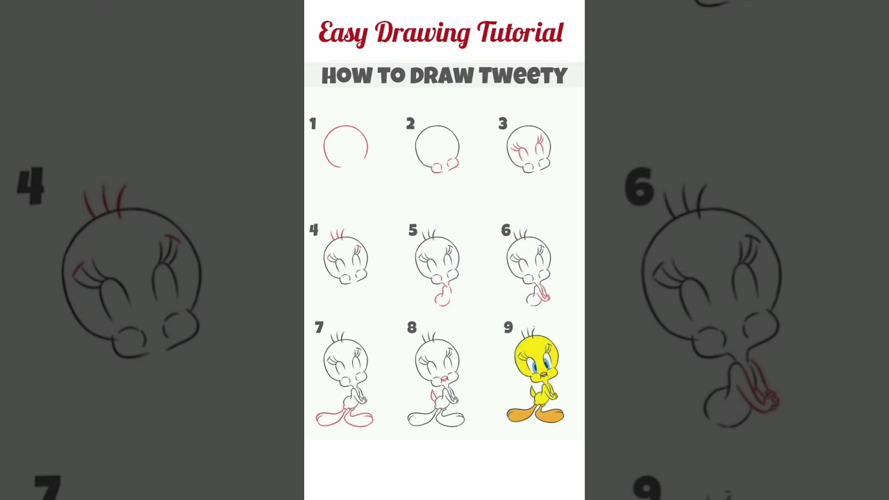How to Draw Tweety Bird | Step-by-Step Drawing Tutorial | Easy drawing ideas #drawing #art #viral