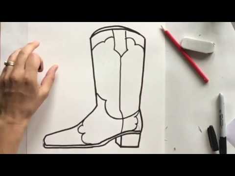 How to Draw a Cowboy/ Cowgirl Boot