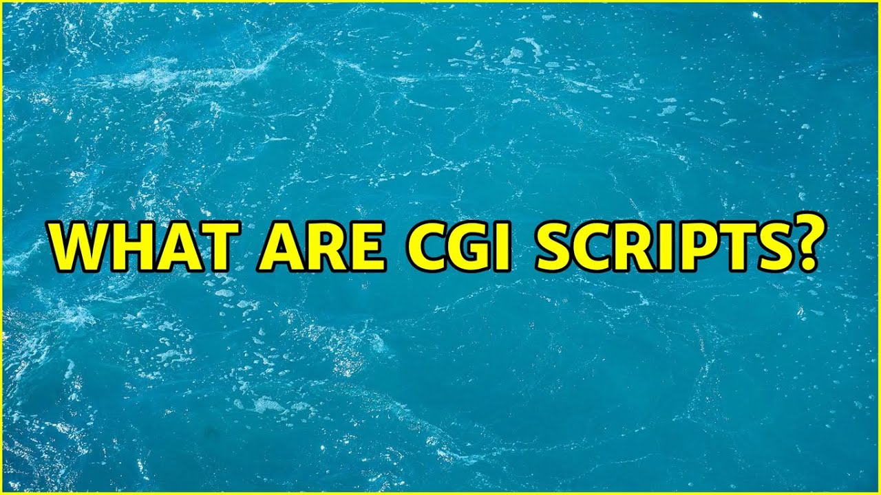What are CGI scripts? (2 Solutions!!)