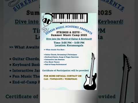 FREE SUMMER CAMP OF MUSIC ACADEMY Guitar and keyboard classes 👈♥️