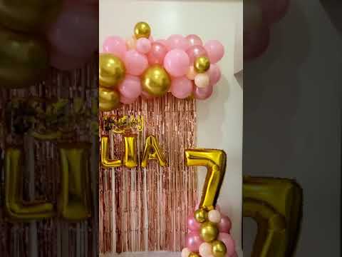 Pink,rosegold metallic and gold chrome balloon garland (Julia@7)