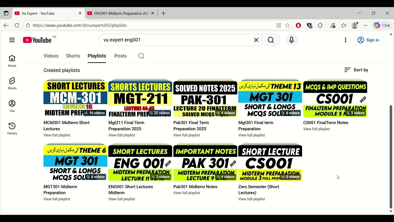 Zero Semester Midterm Preparation 2025 | ENG001 - CS001 - MTH001 Midterm Preparation | VU Expert