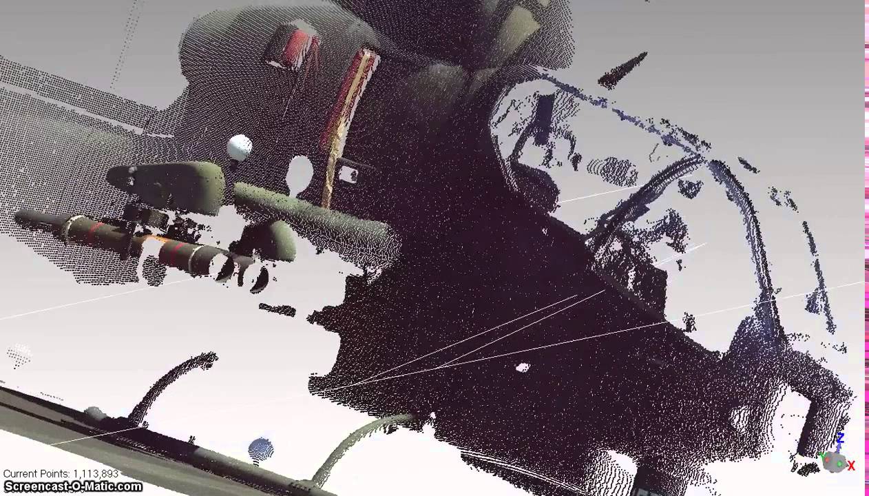 3D Laser Scan Point Cloud Video of Data Processing