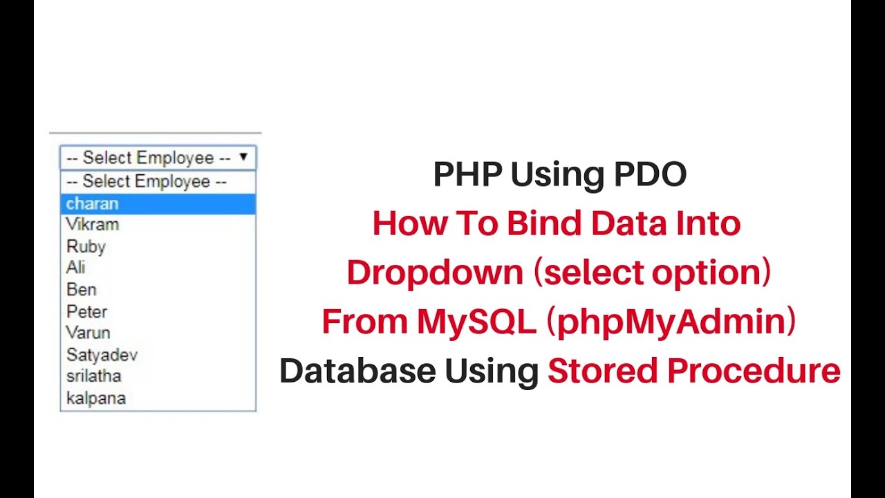 php fill dropdown from mysql (phpmyadmin) using stored procedure