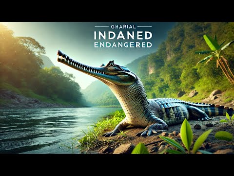 Gharial): Critically Endangered Indian Crocodilian #gharial #crocodile #freshwater #endangered#nepal