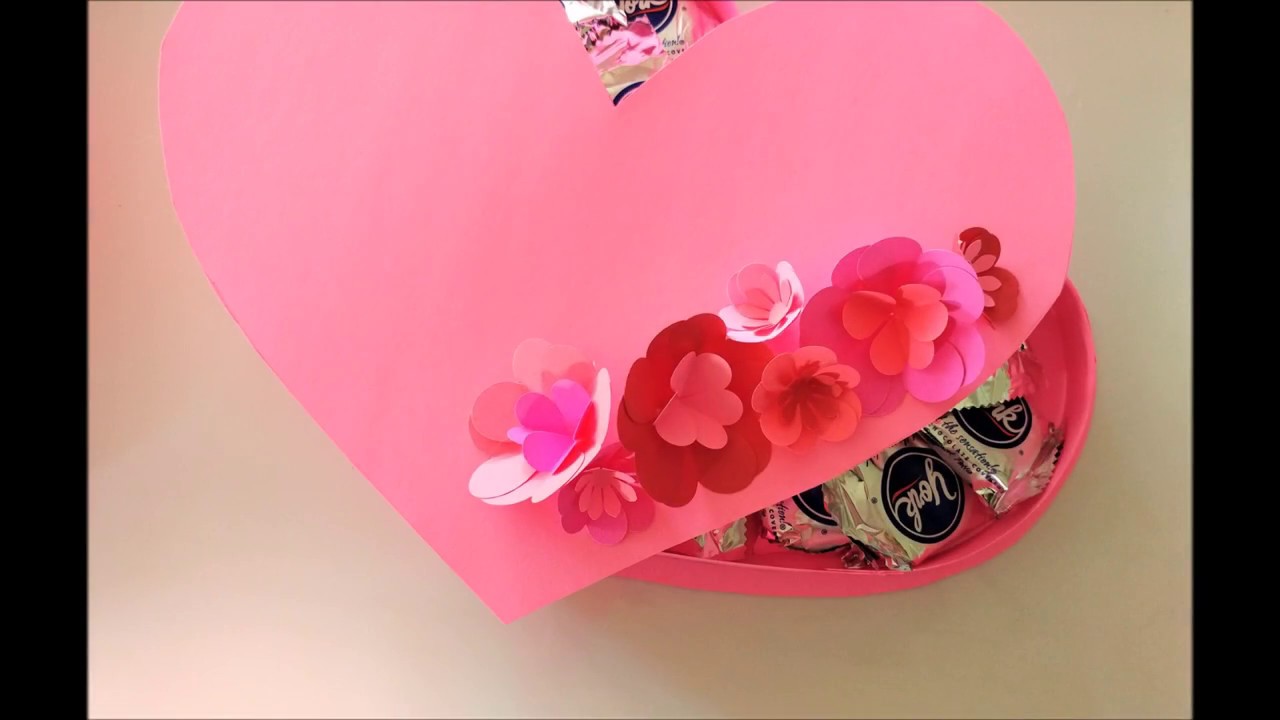 DIY Heart Shaped Box with Paper Flowers