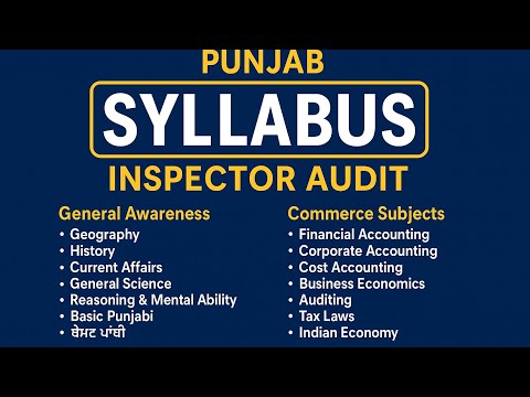 PSSSB Inspector Audit Syllabus 2025 📝 | Complete B.Com Based Subject Wise Details Punjab Recruitment